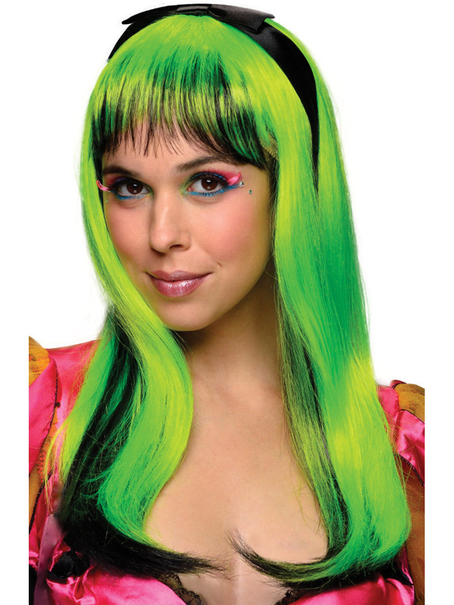 Women's Neon Green Doll Wig