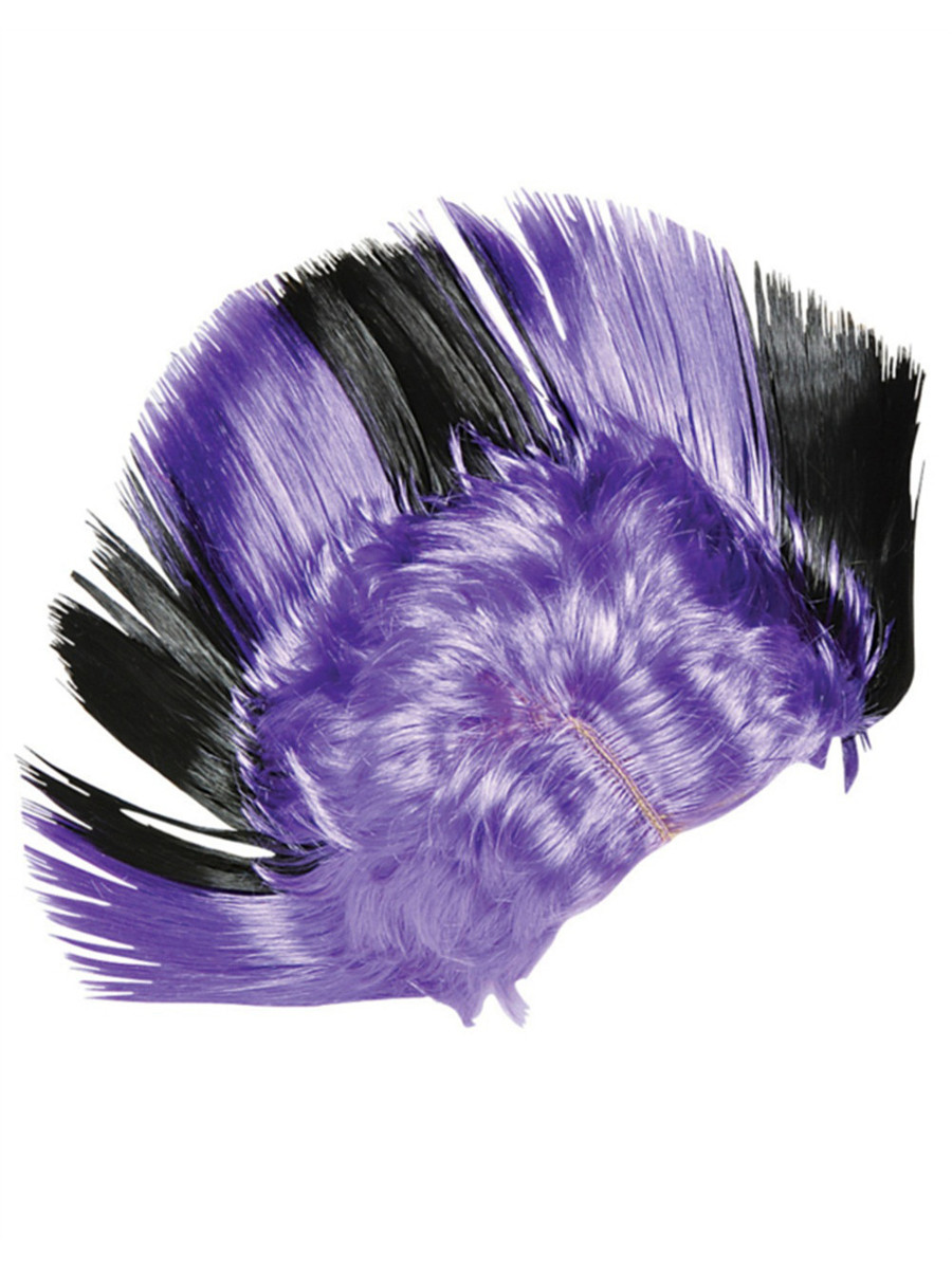 Purple and Black Mohawk Team Spirit Wig