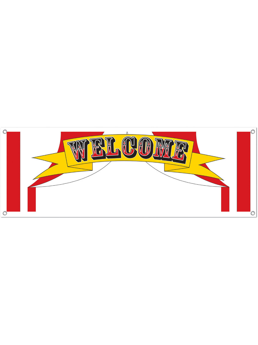 Red White And Yellow Welcome Sign Banner