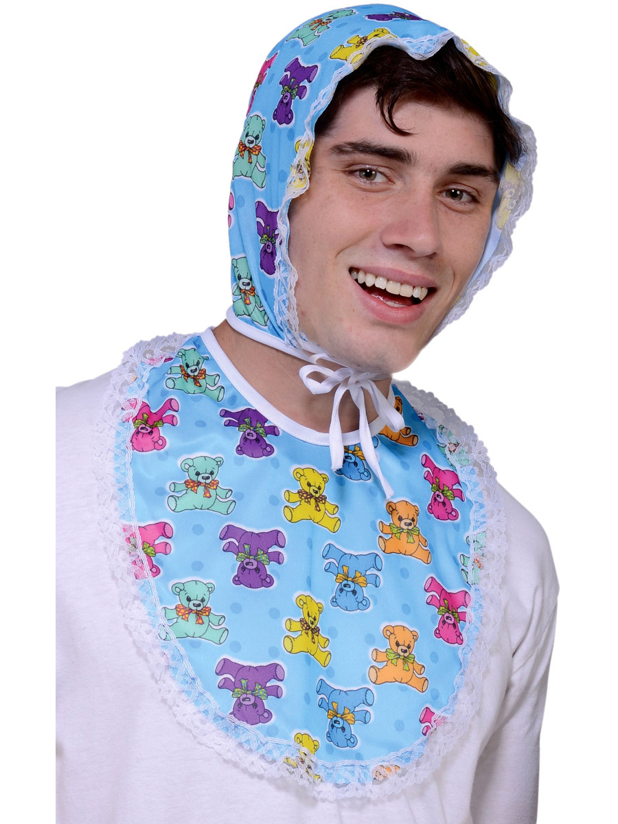 Jumbo Blue Bonnet and Bib Set