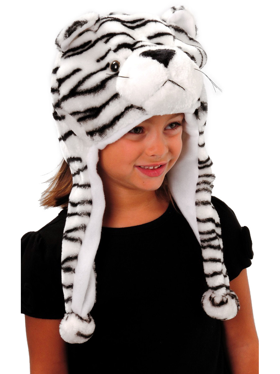 Children's Plush White Tiger Hat