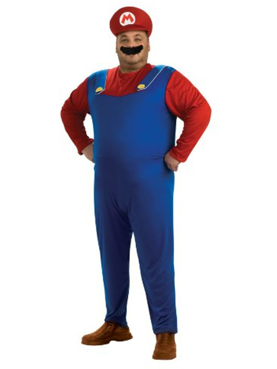 Men's Super Mario Bros Mario XL Plus Size 44-48
