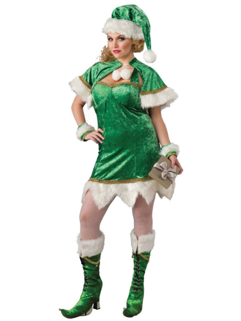 Womens Plus Size Holiday Helper Costume