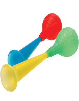 One Assorted Color 11" Costume Accessory Squeaky Clown Horn