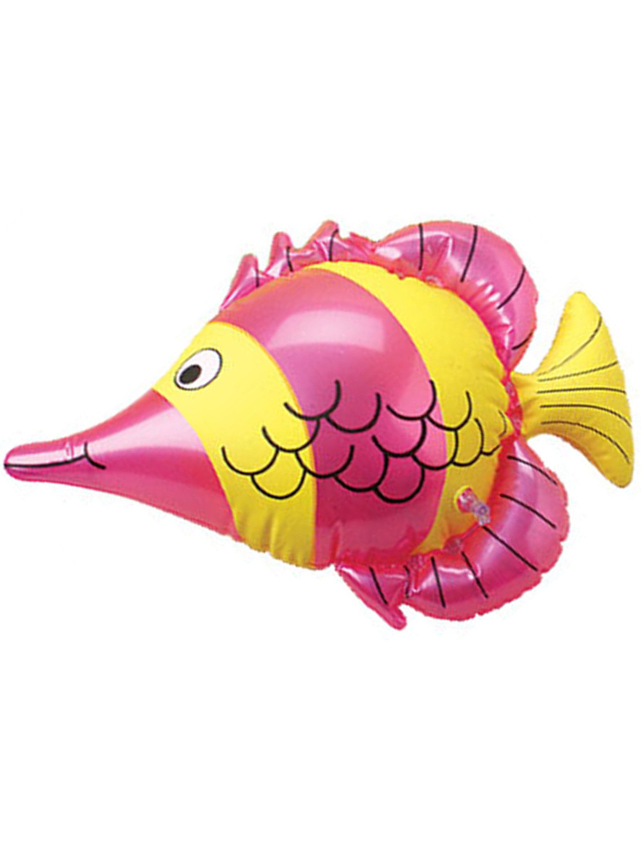 16" Inflatable Pink Tropical Clown Fish Hawaiian Luau Decor