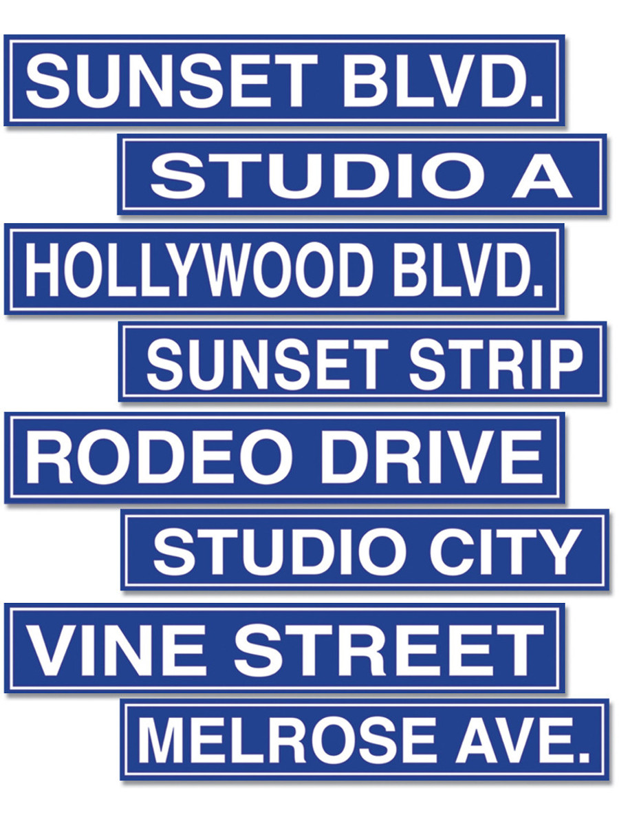 Hollywood Street Signs Wall Prop Set