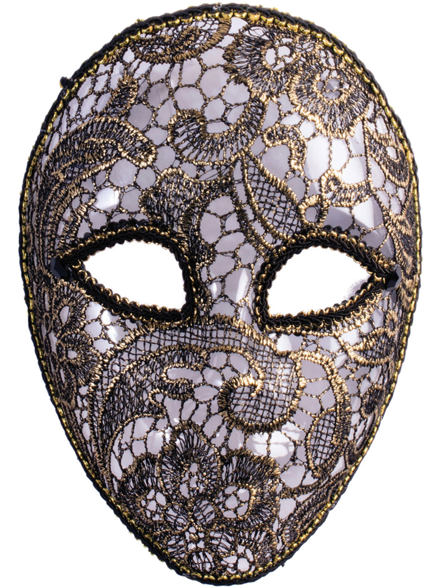 Gold Lacey Venetian Mardi Gras Mask