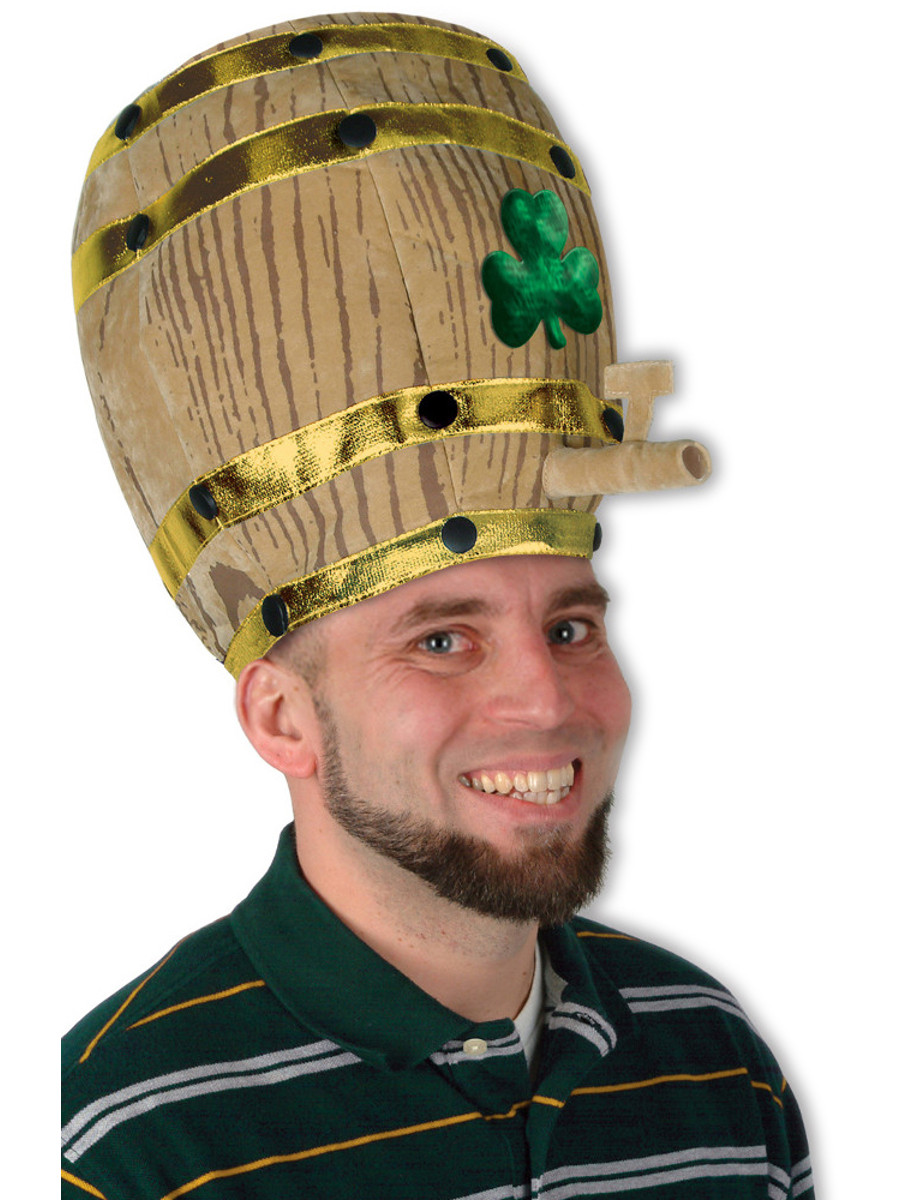 Large Plush Stuffed Beer Keg Hat