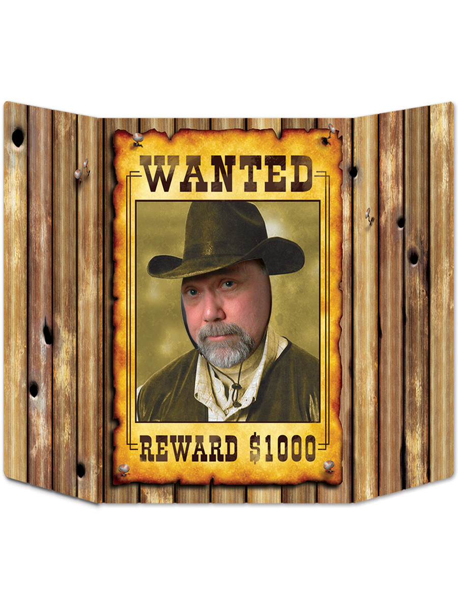 3' x 25" Wanted Poster Photo Stand Up Prop