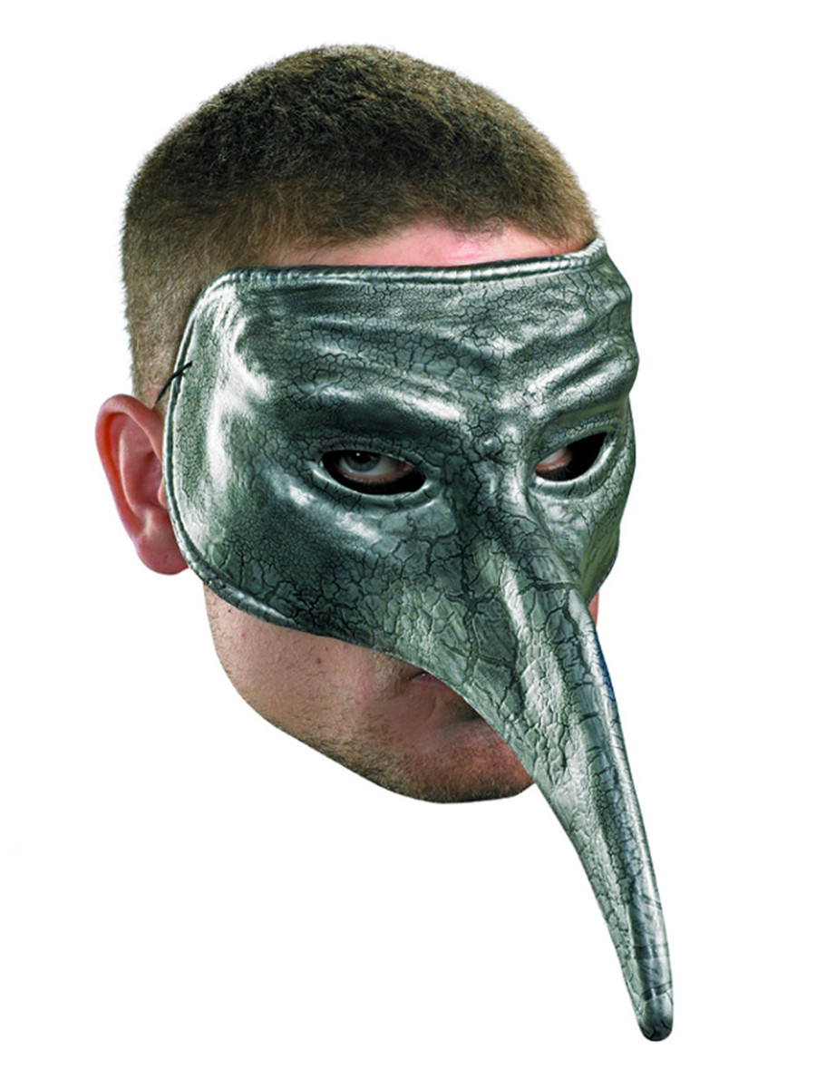 Grey Long Nose Carnival Mask