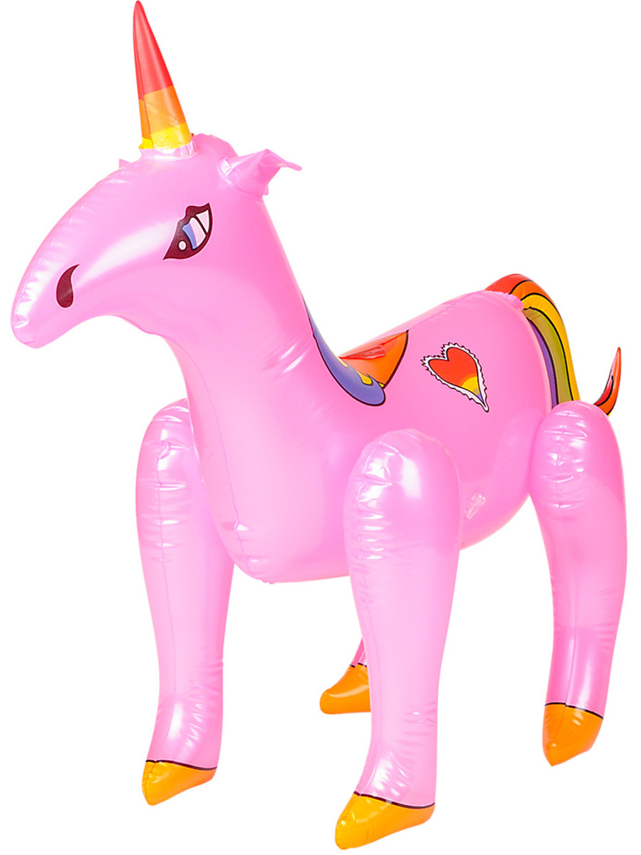 36" Pink Inflatable Unicorn Decoration