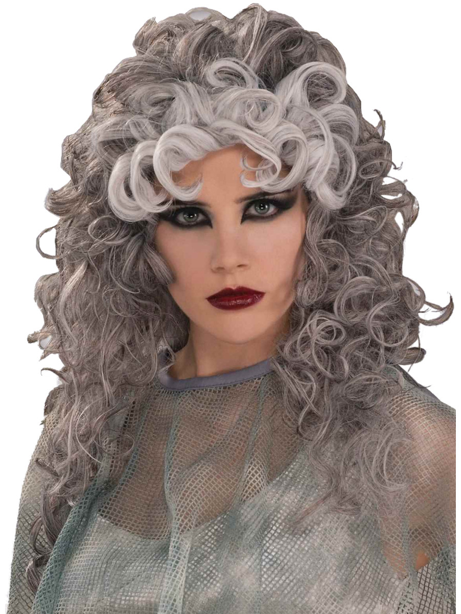Long Gray and White Ghost Bride Wig