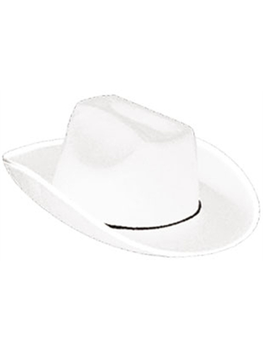 Adult White Country Cowboy or Cowgirl Felt Costume Hat