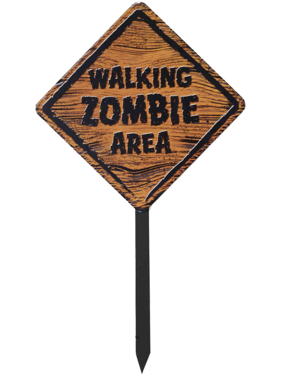 Walking Zombie Area Yard Sign