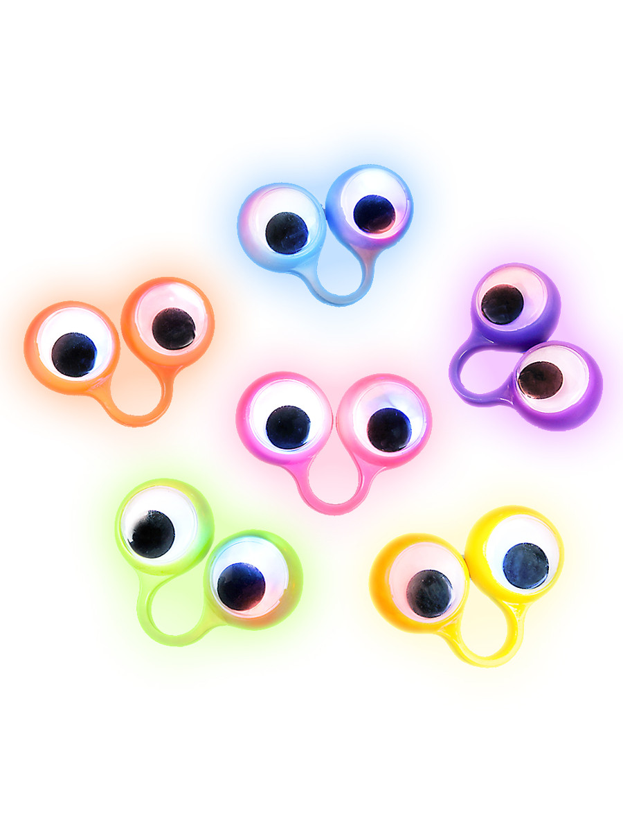 Dozen Set Light Up Finger Eye Puppet Toys
