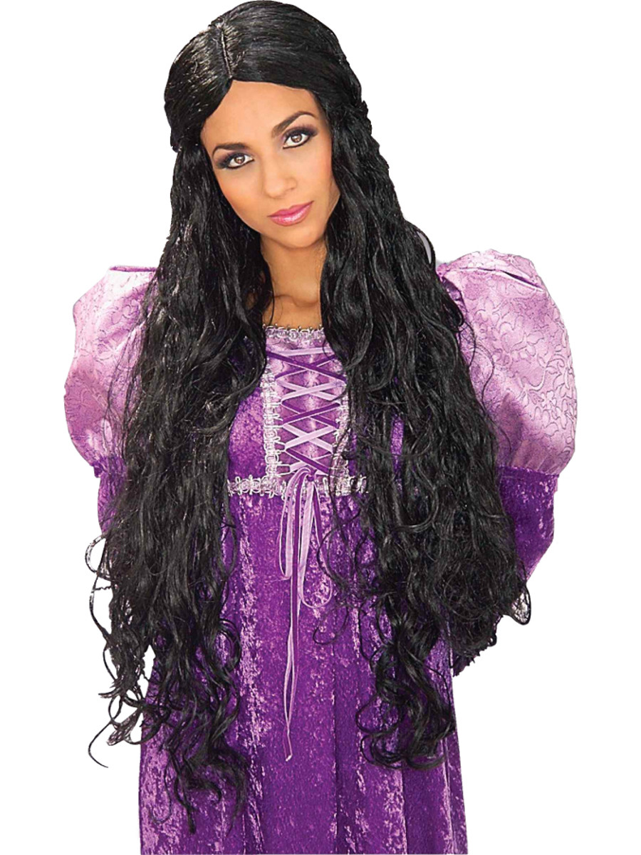 Deluxe Long Black Princess Wig