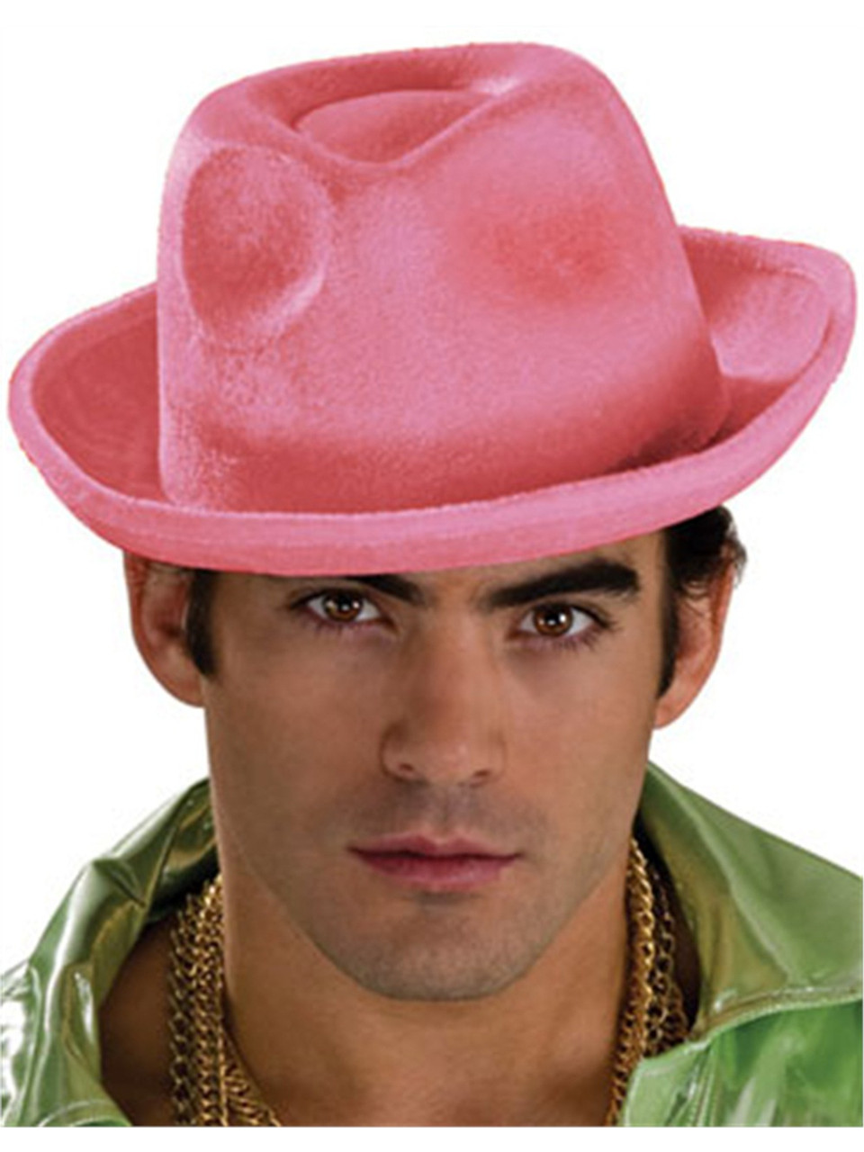 Pink Felt Pimp Gangsta Costume Party Fedora Hat