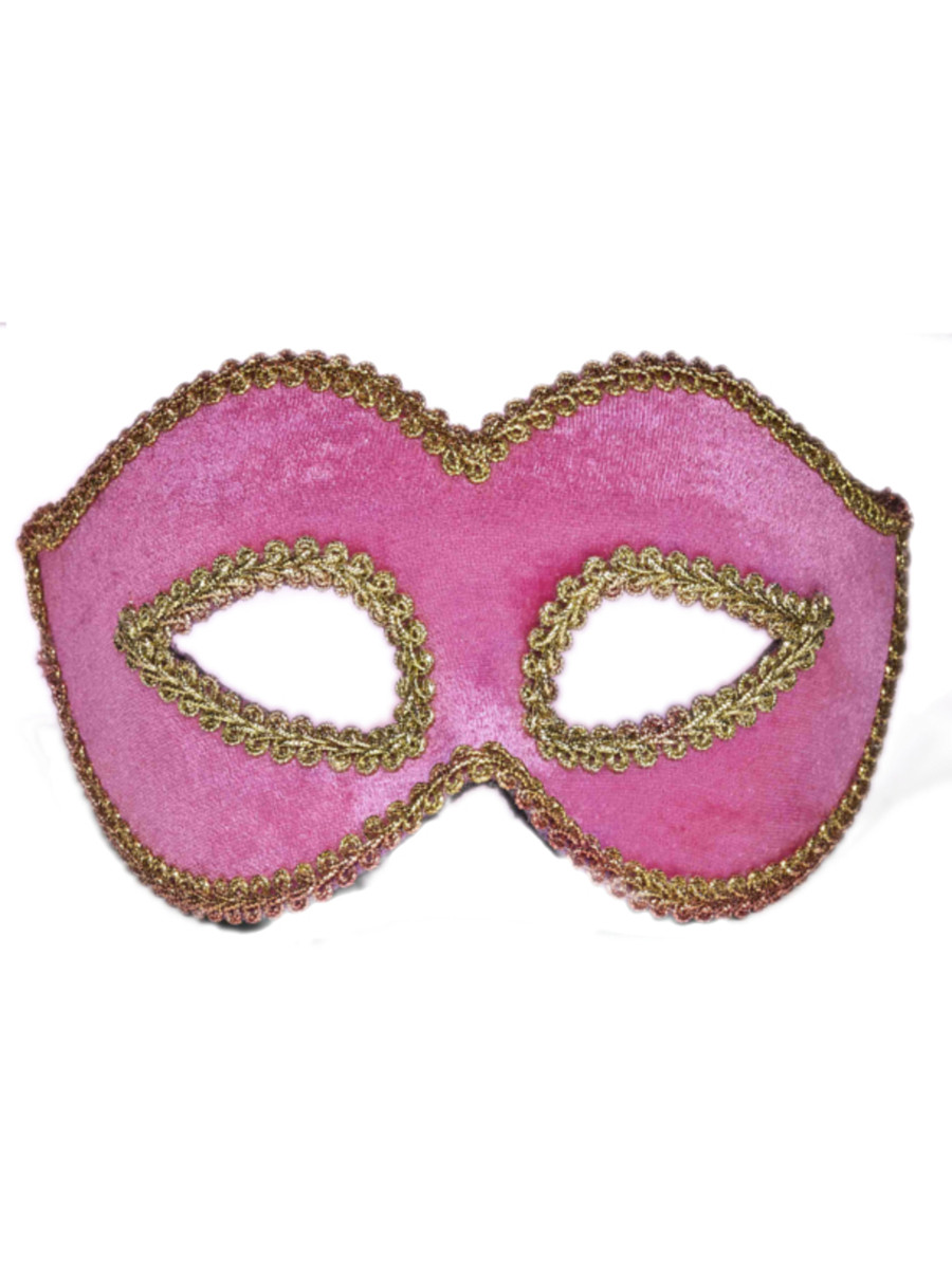 Pink and Gold Venetian Eye Mask