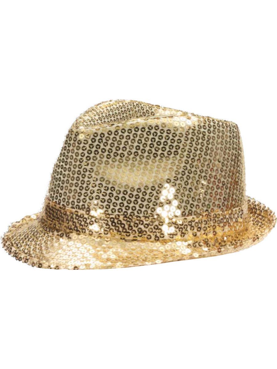 Gold Sequin Fedora Hat