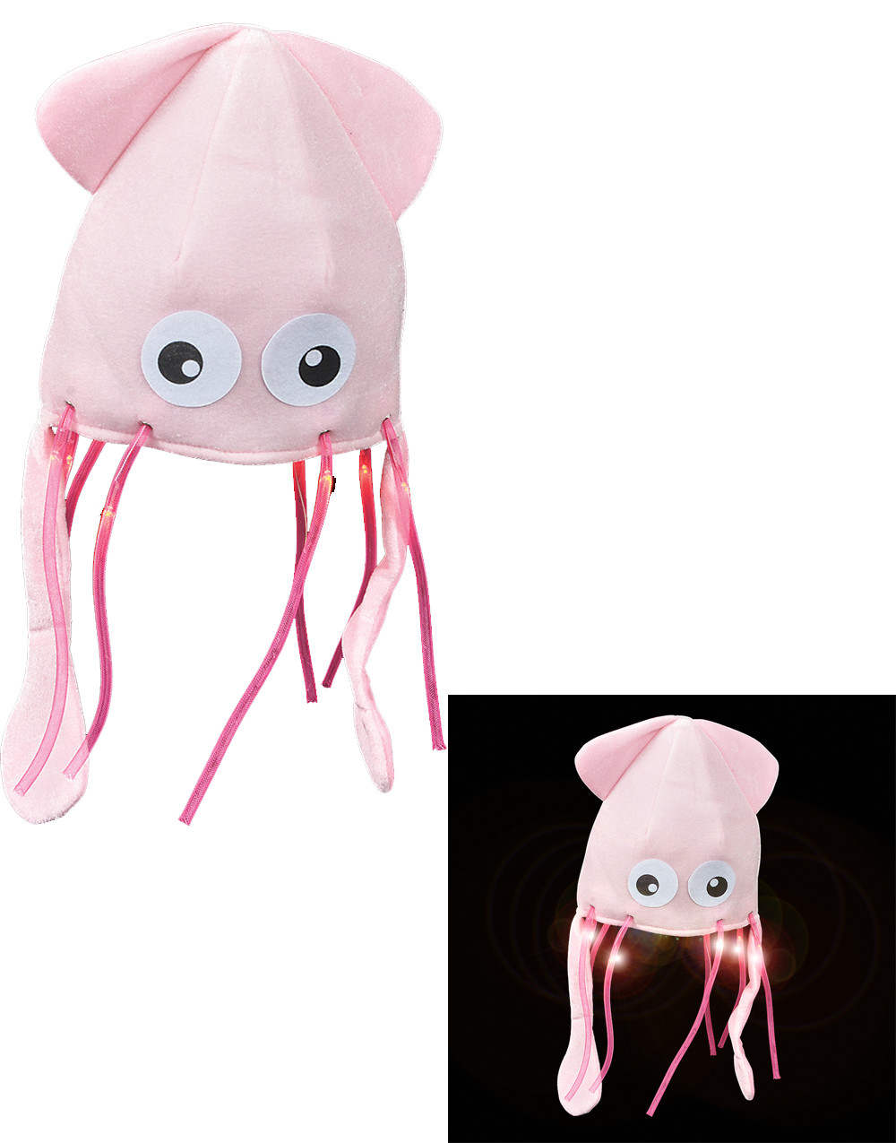 Light Up Pink Squid Hat
