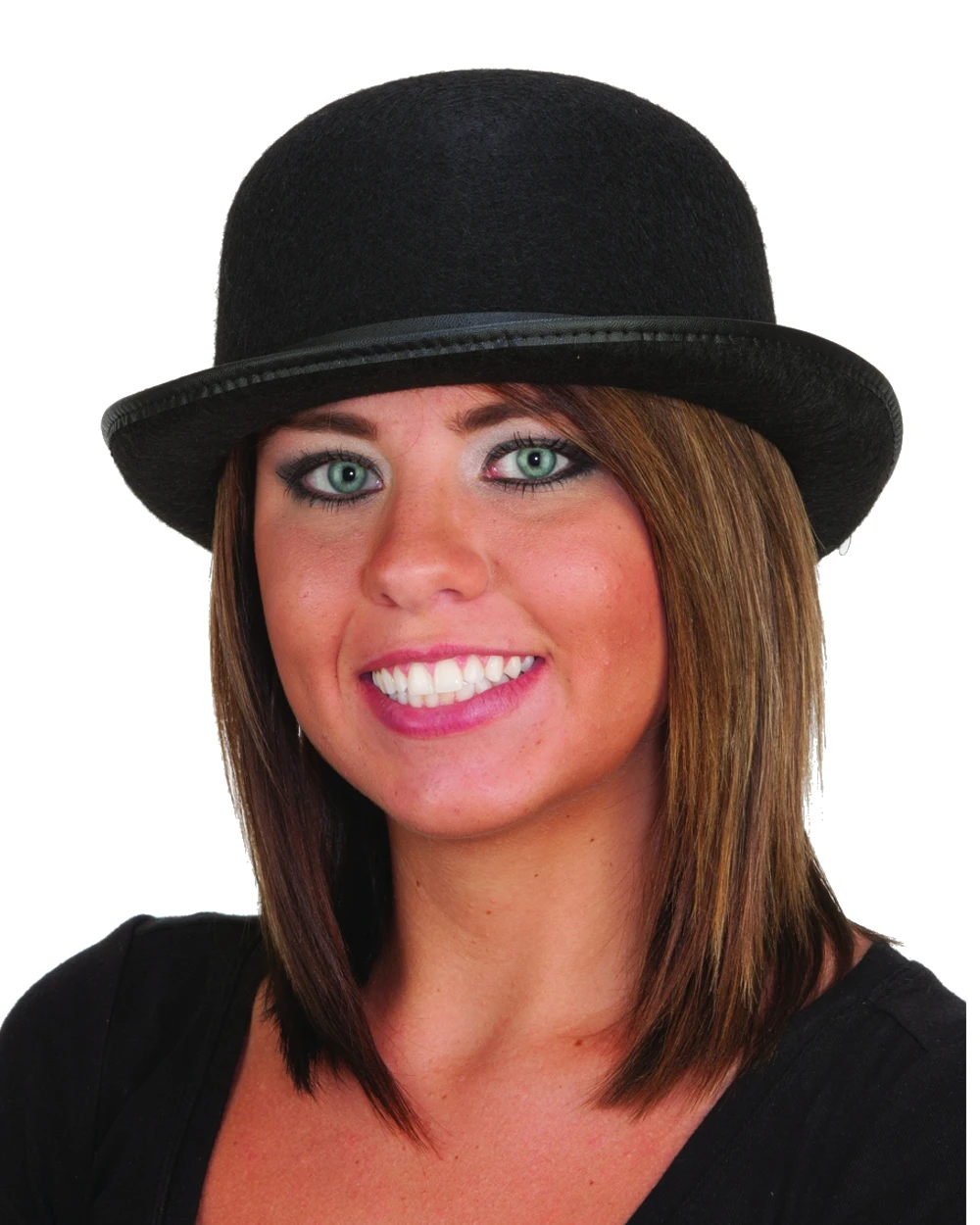 Premium Mens Black Derby Bowler Hat