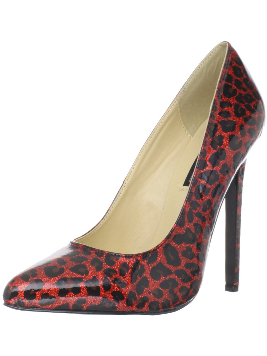 The Highest Heel HOTTIE Women's Sexy 5.25" Heel Pump Red Leopard Shoes