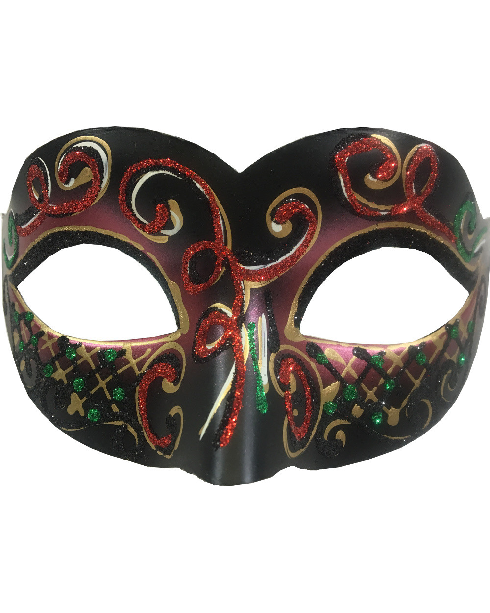 Adult's Carnival Red Glitter Eye Mask
