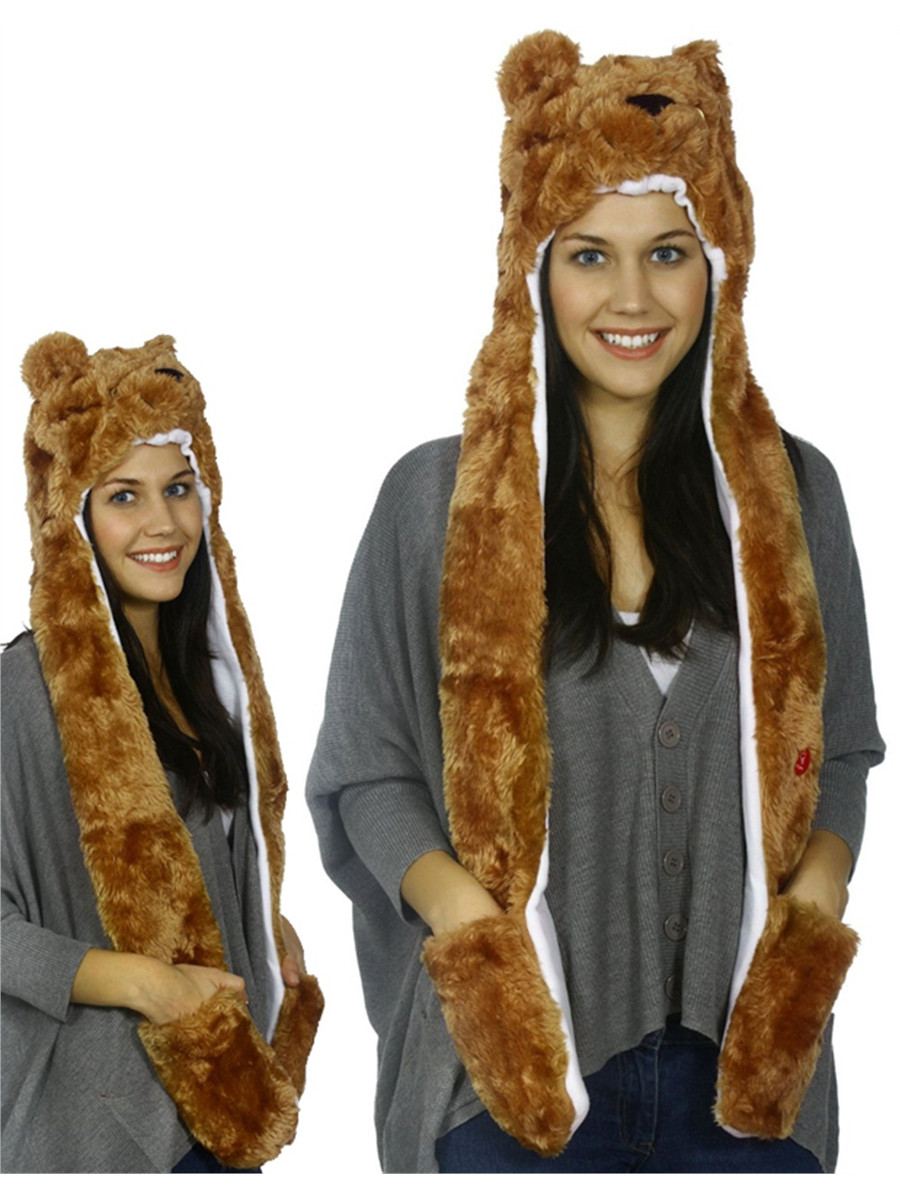 Plush Bear Hat With Long Paws