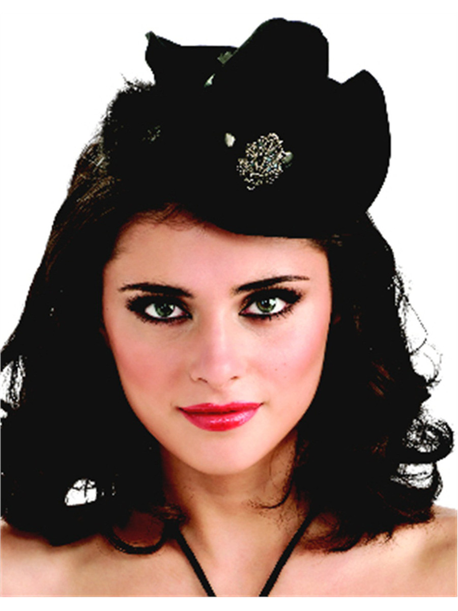 Womens Black Mini Cowboy Hat