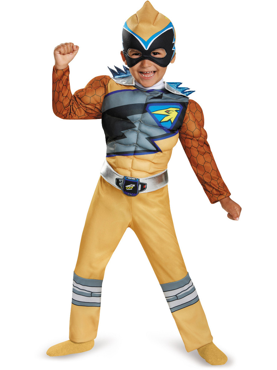 Toddlers Gold Power Rangers Dino Charge Muscle Costume