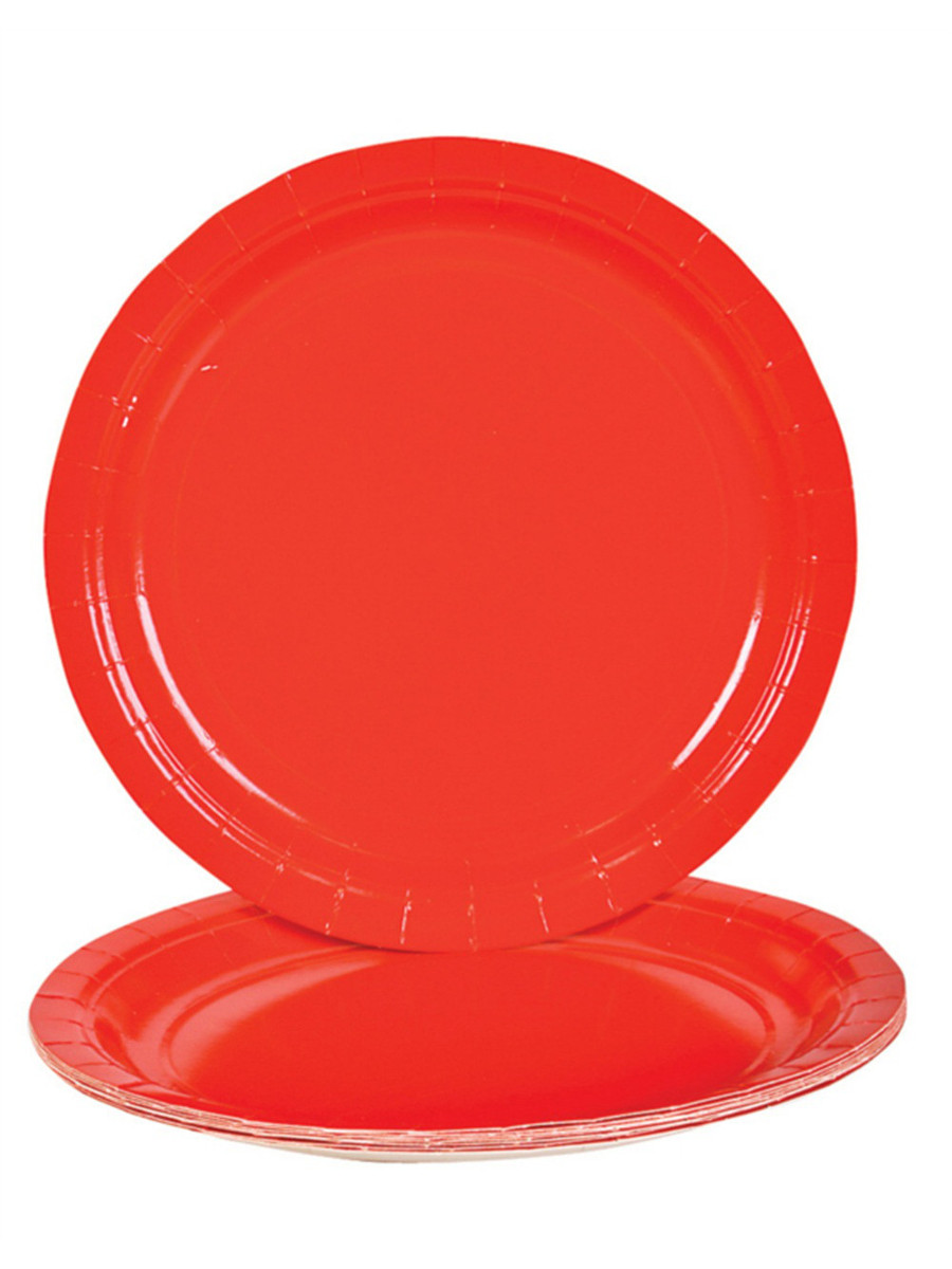 Lot of 25 9" Red Paper Plates