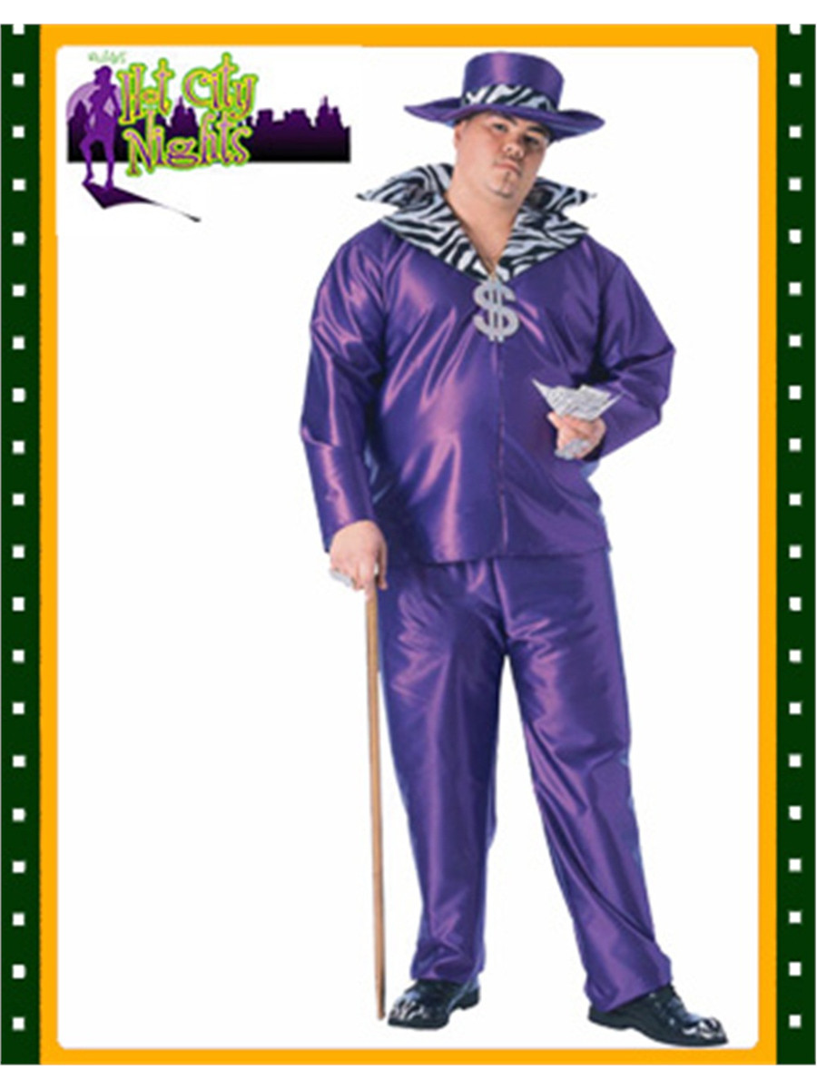 Adult Full Cut XL Mac Daddy Purple Pimp Costume