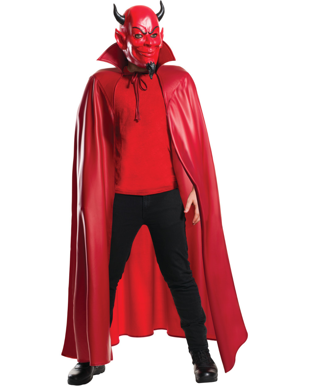 Men's Deluxe Scream Queens Devil Mask And Cape Set