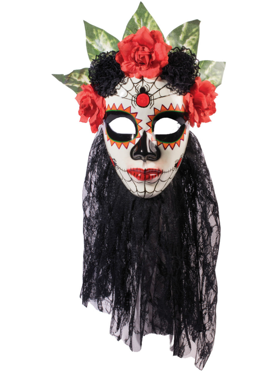 Spider Veil Skull Venetian Carnival Mask