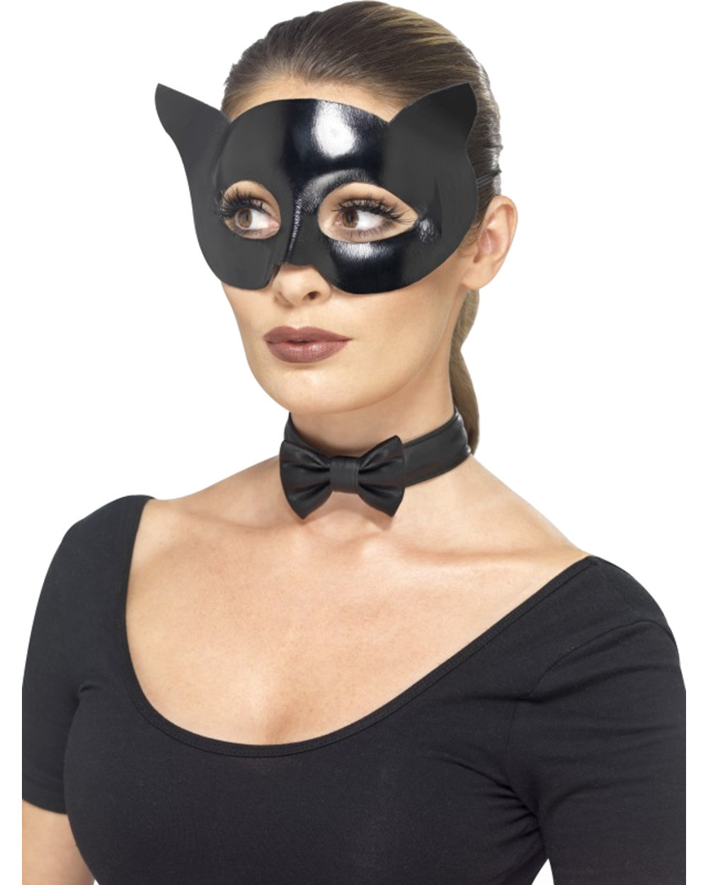 Black Cat Eye Mask and Collar