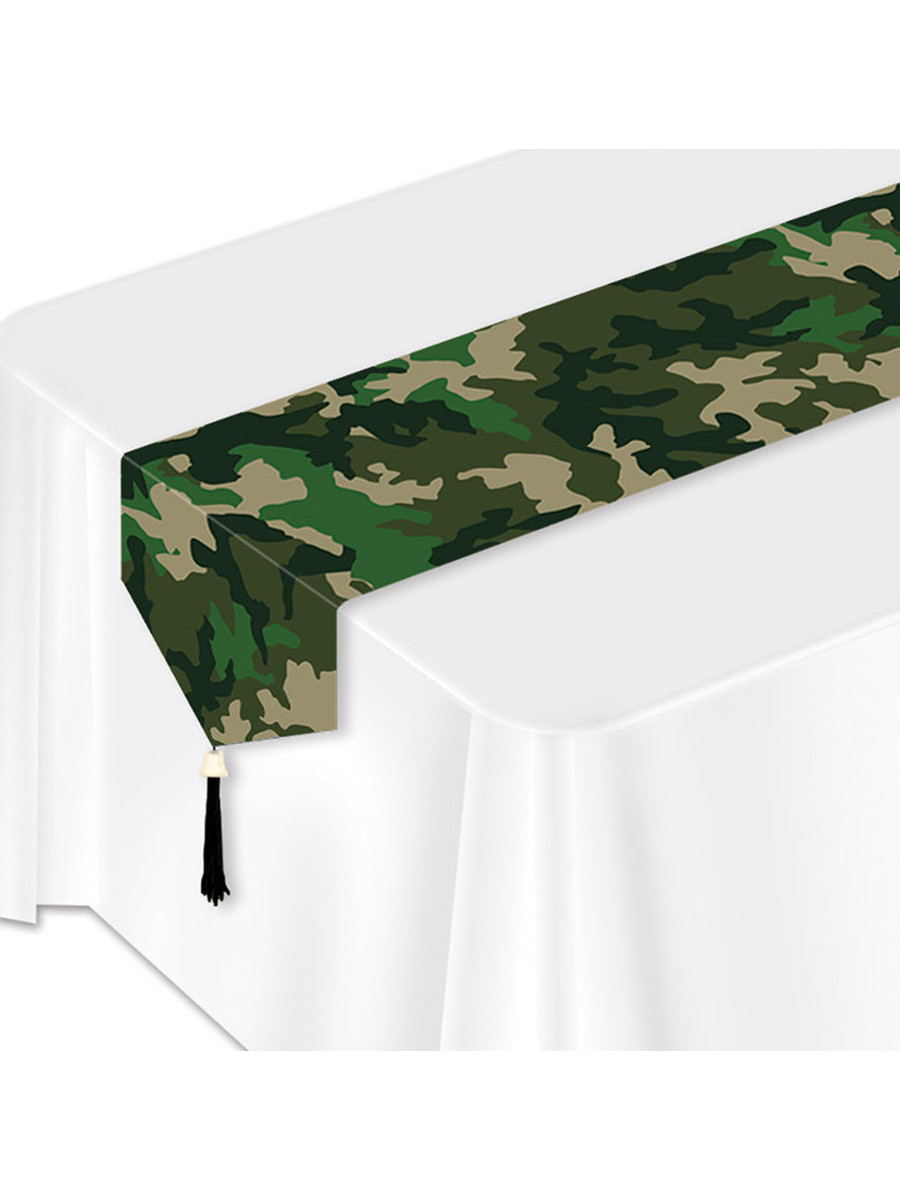 Printed Camouflage Table Runner