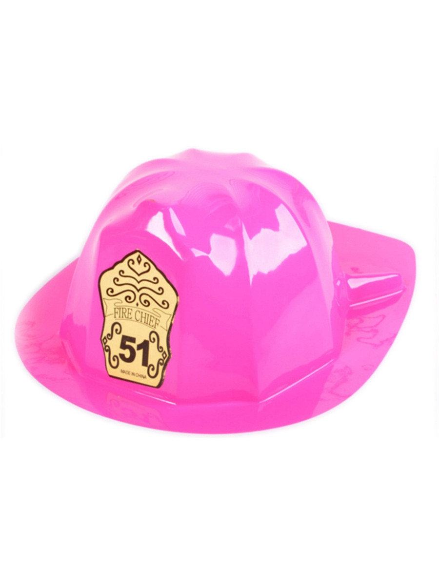 Girl's Pink Plastic Fireman Hat