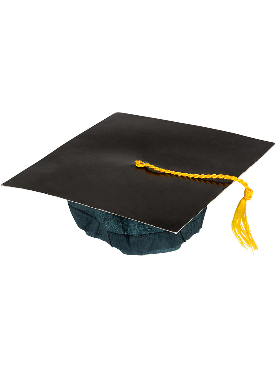 Adult's Black Grad Cap Hat With Tassel