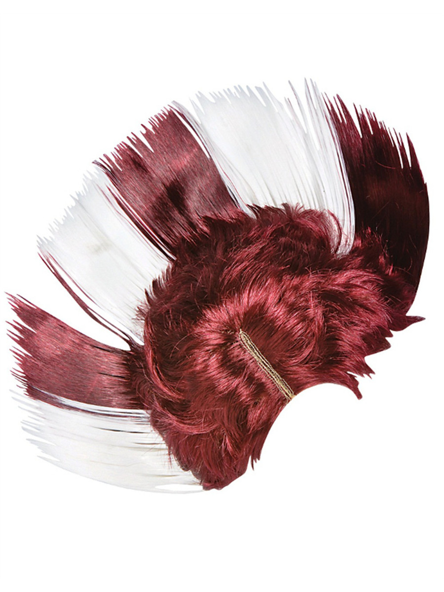 Maroon and White Mohawk Team Spirit Wig