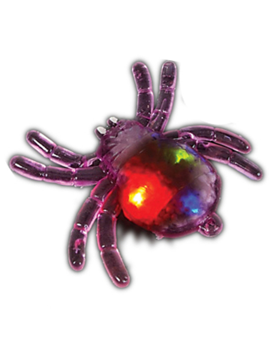 3.5" Purple Rubber Flashing Halloween Spider