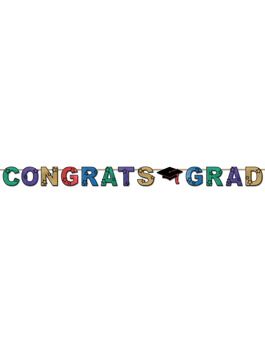 Glitter Sparkle Congrats Grad Banner