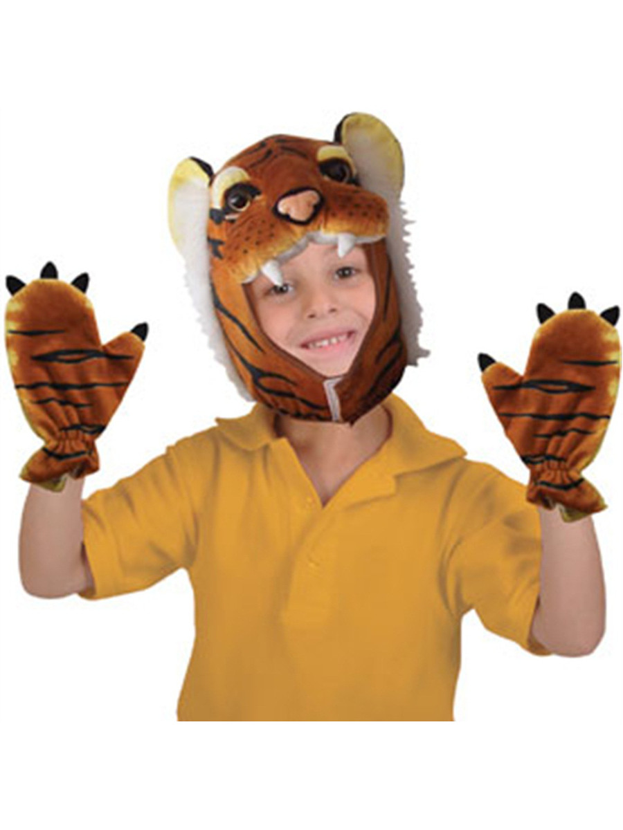 Child Costume Accessory Tiger Cap and Paws Set