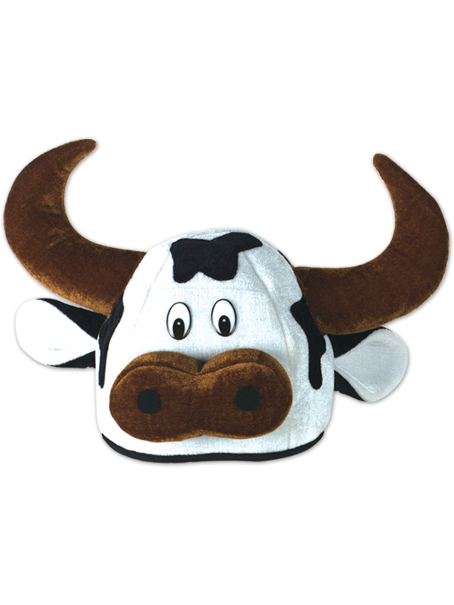 Plush Cow Head Hat