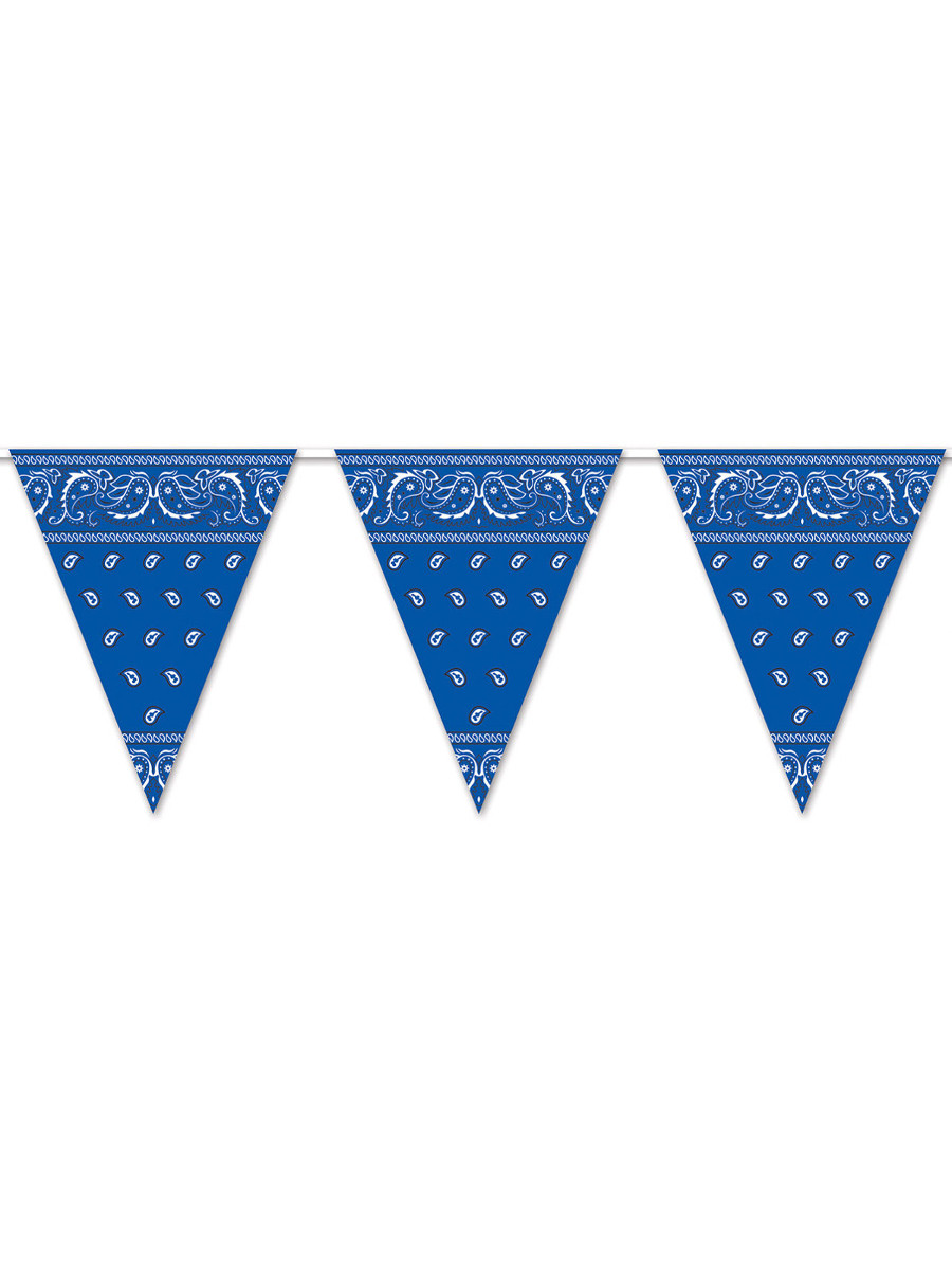 Blue And White Bandana Pennant Banner
