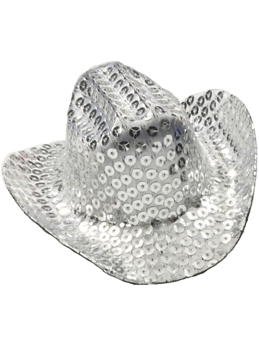 Mini Silver Sequin Cowboy Hat