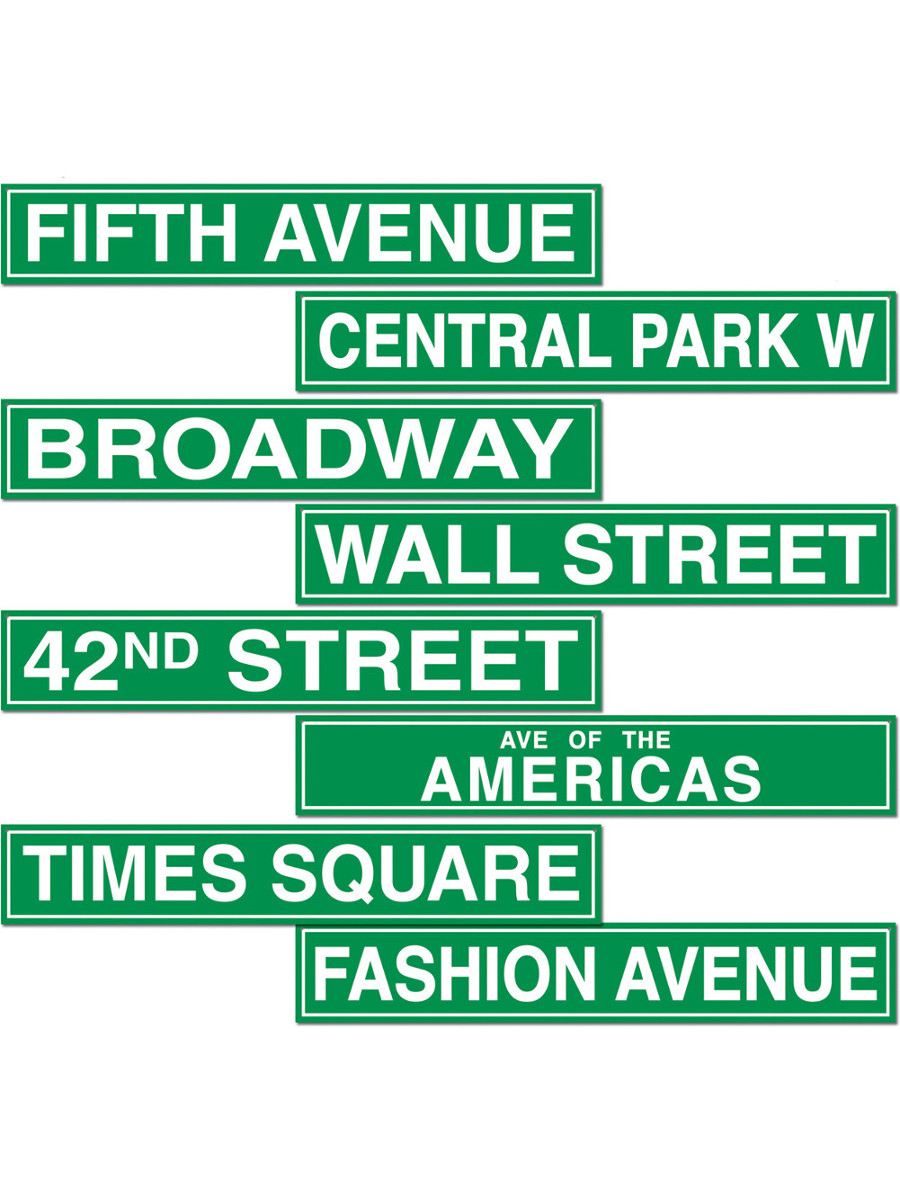 New York Street Signs Wall Prop Set