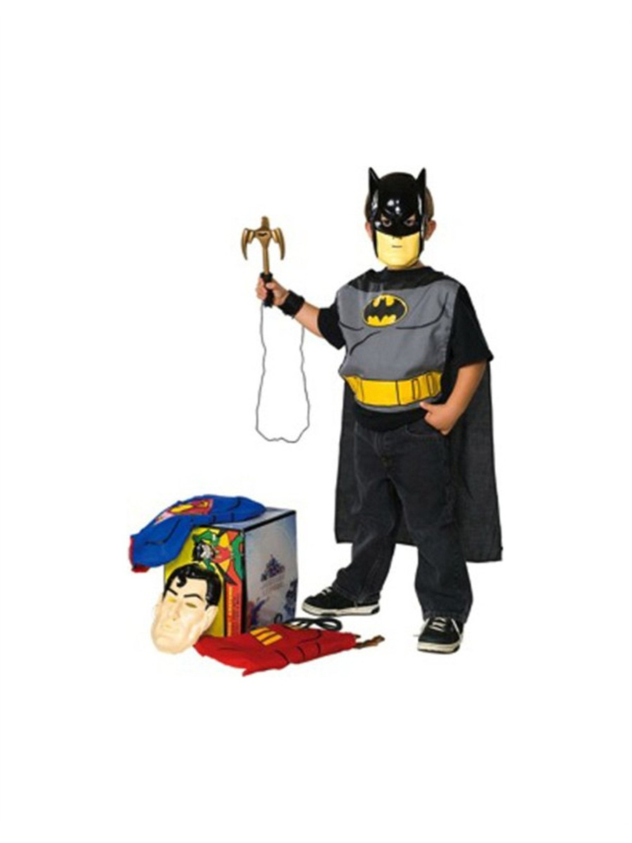 Kid's Super Hero Trio Costume Trunk with Batman, Superman and Robin