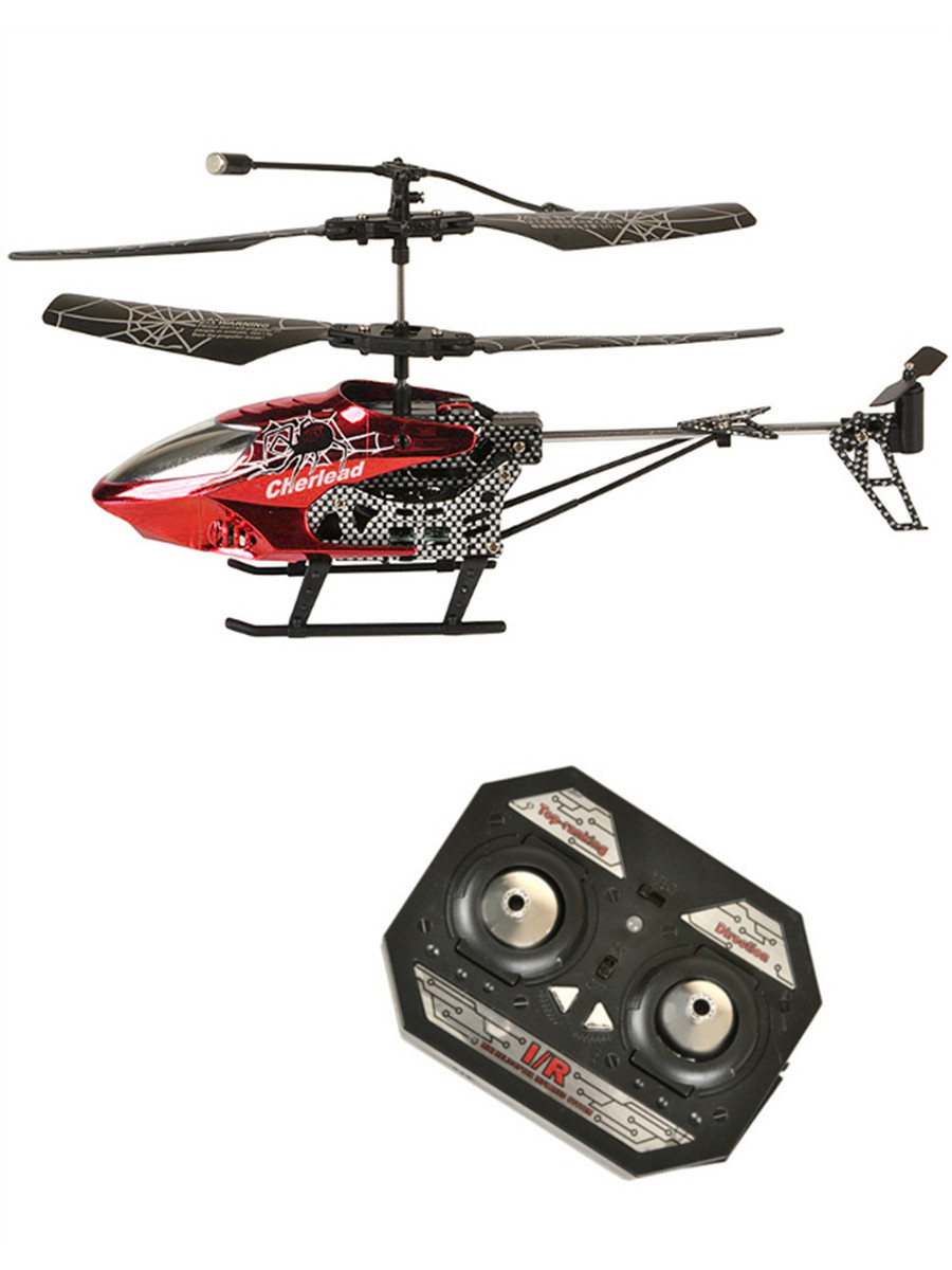 10" Red and Black Remote Control Flying Helicopter
