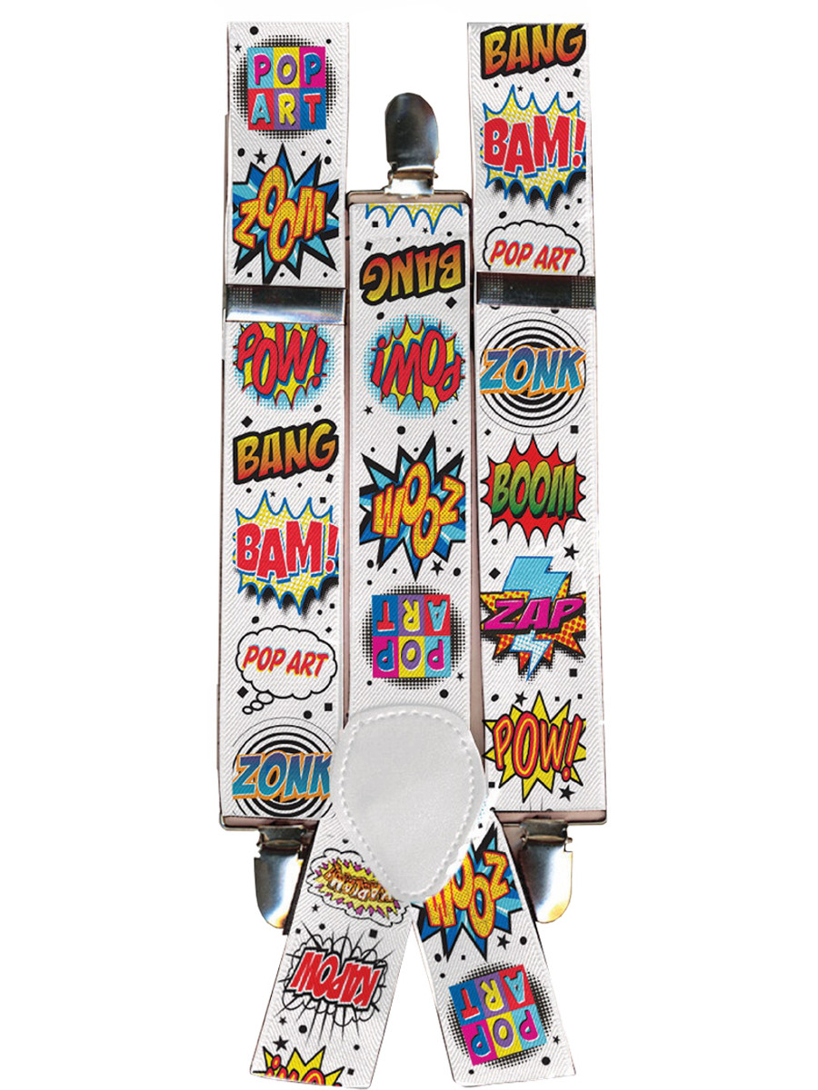 Men's Pop Art Comic Book Suspenders