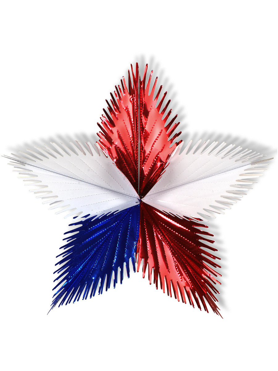 16" Patriotic Star Leaf Burst Dangler